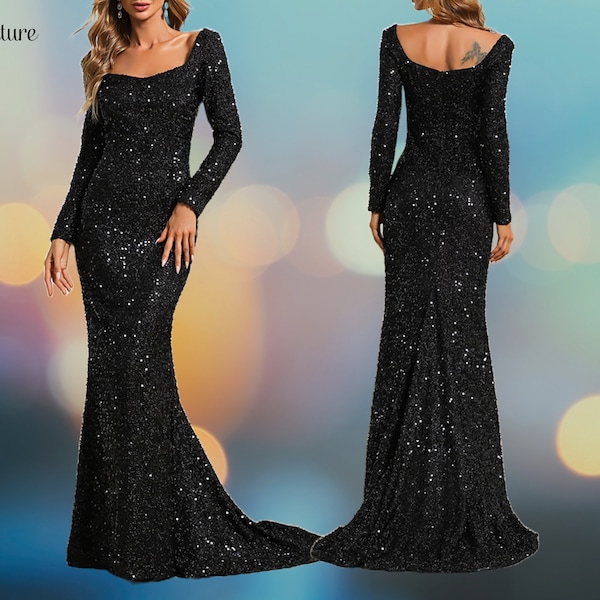 Red and Black Mermaid Dress - Etsy