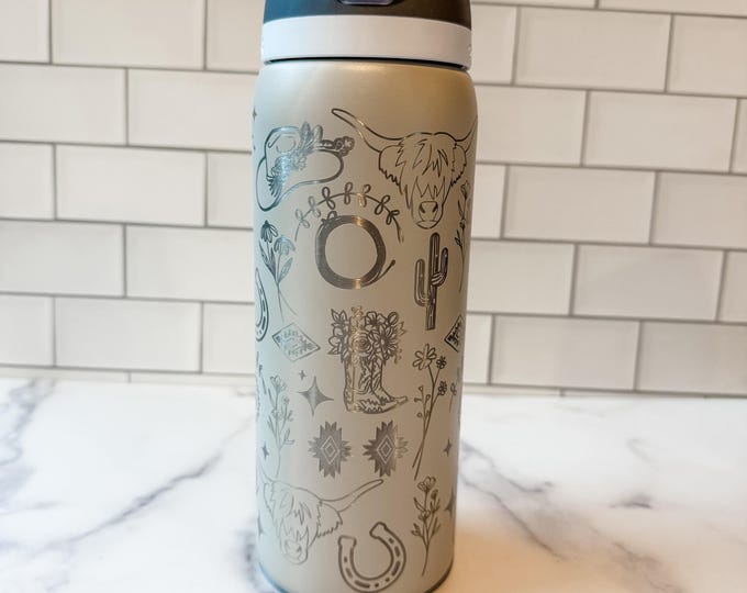 Western Engraved 24oz Owala - Etsy