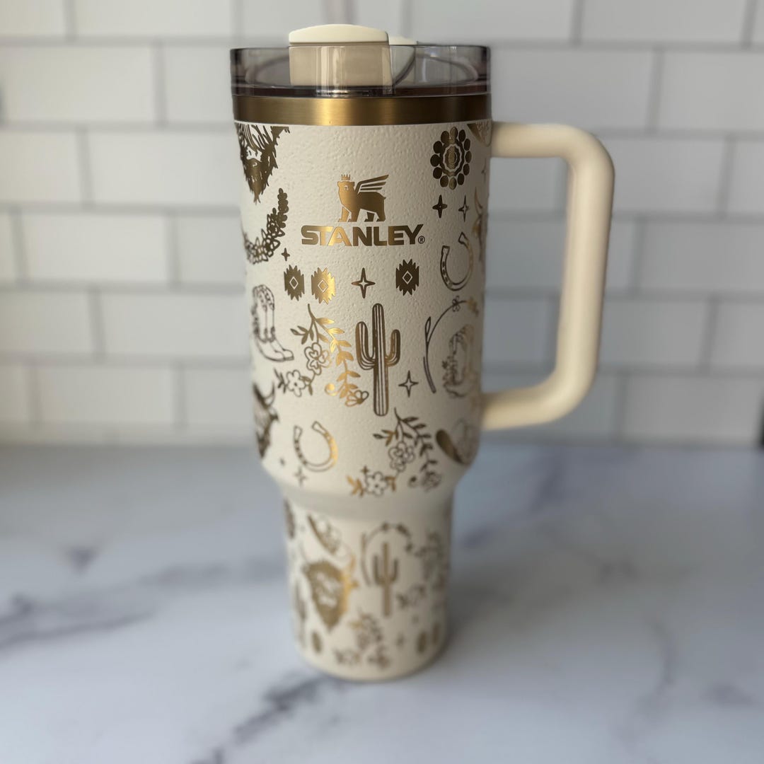 Western Highland Cow Engraved Stanley Quencher 40oz Tumbler Stanley Cup ...