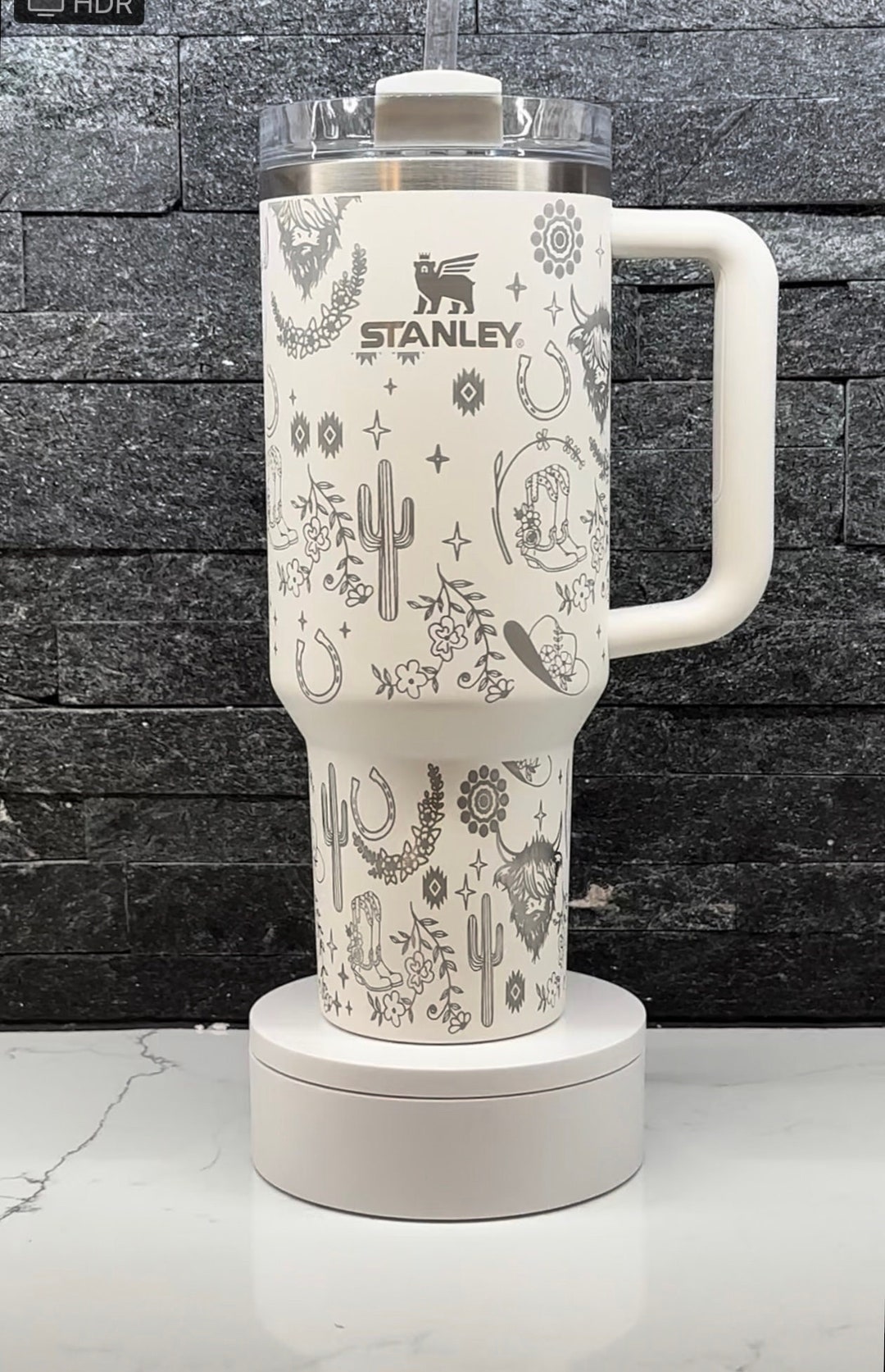 Western Highland Cow Engraved Stanley Quencher 40oz Tumbler Stanley Cup ...