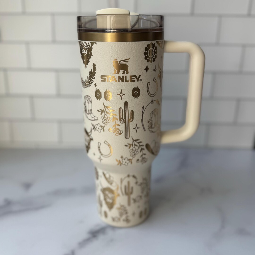 Western Highland Cow Engraved Stanley Quencher 40oz Tumbler Stanley Cup ...