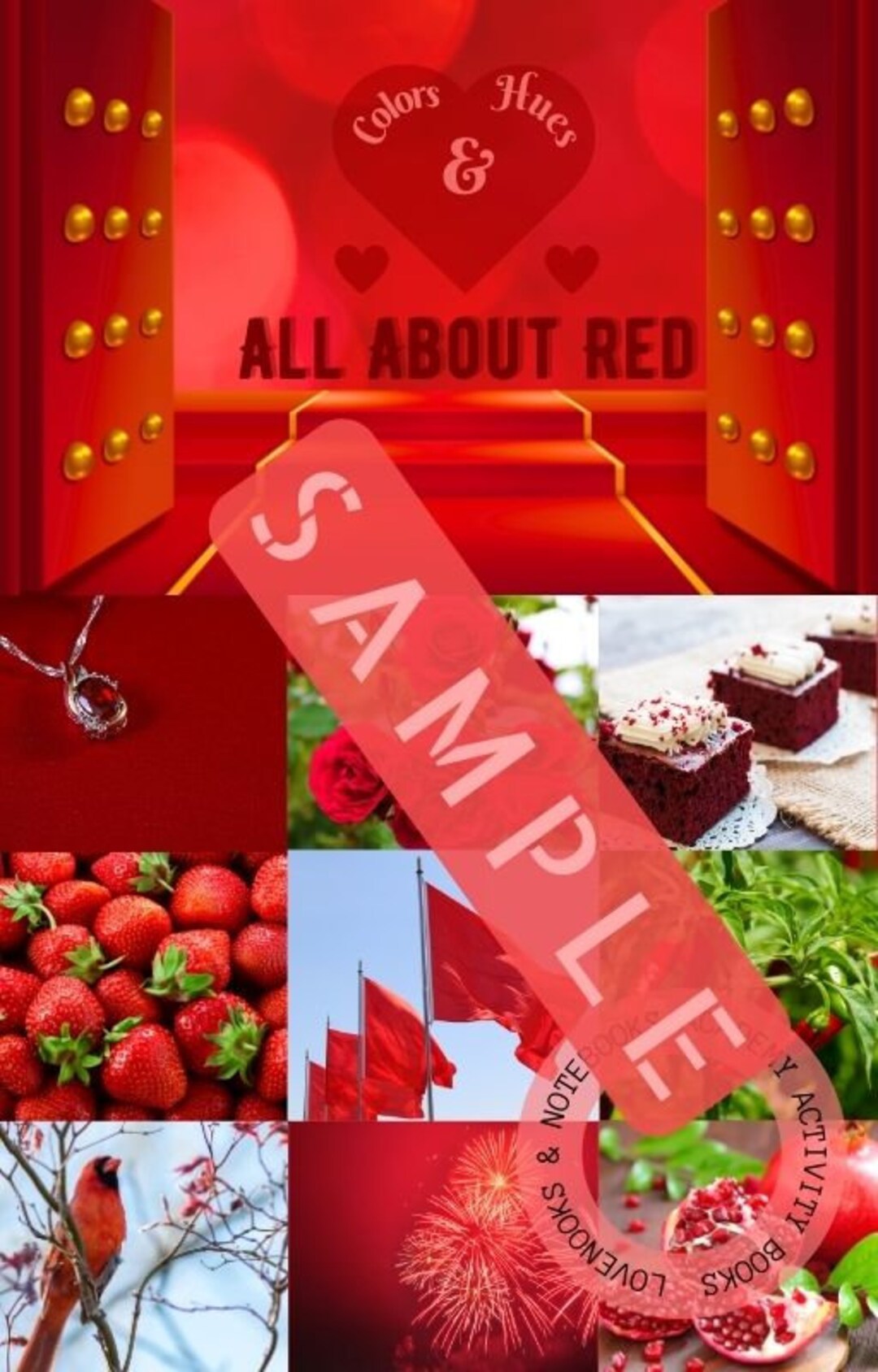 Color Books, Color Activity Books, Color Workbooks, Red - Etsy