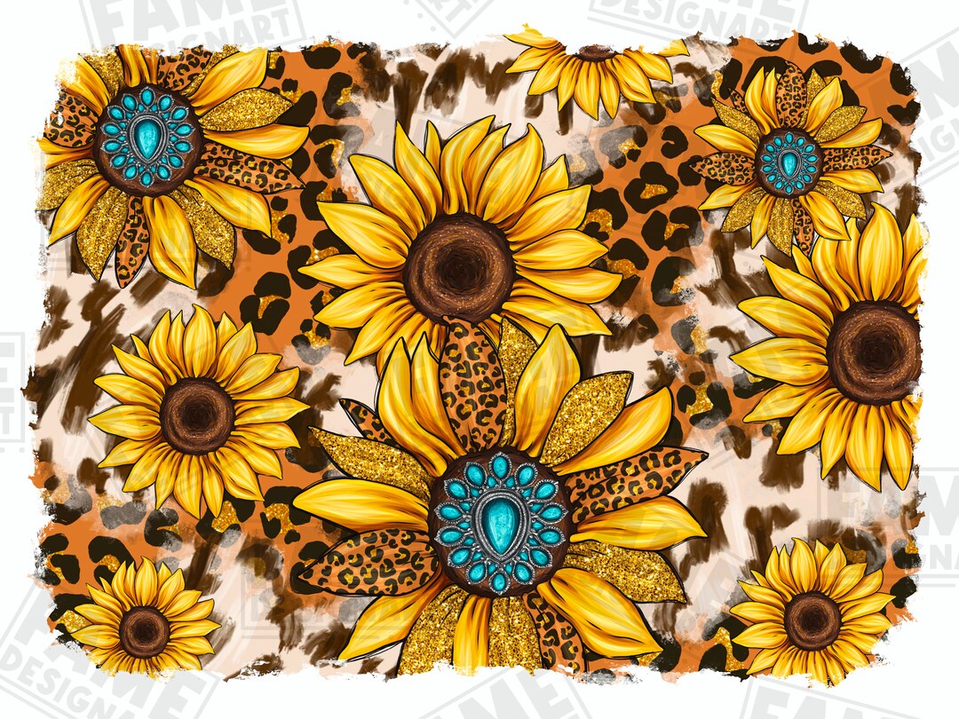 Western Sunflowers Background Png Sublimation Design Download,western ...