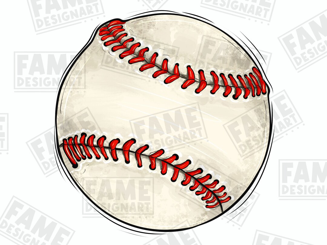 Baseball Ball Png Sublimation Design Download, Sport Png, Hand Drawn ...