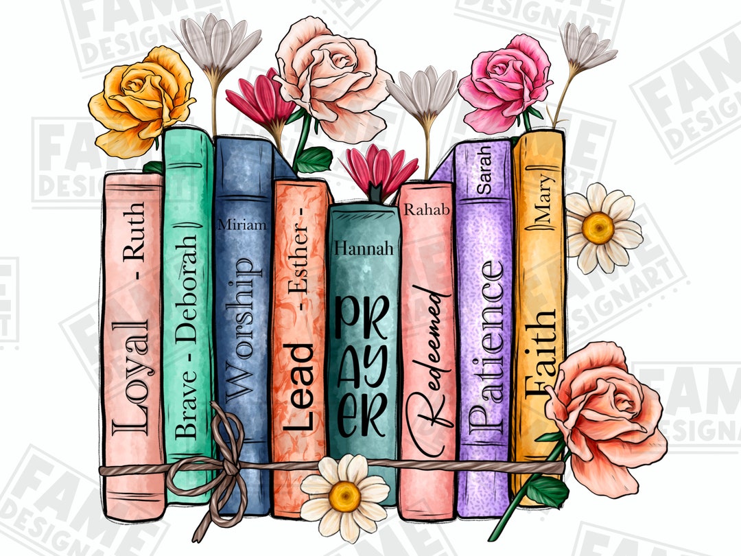 Floral Hand Drawn Books Png Sublimation Design Download,christian Png ...