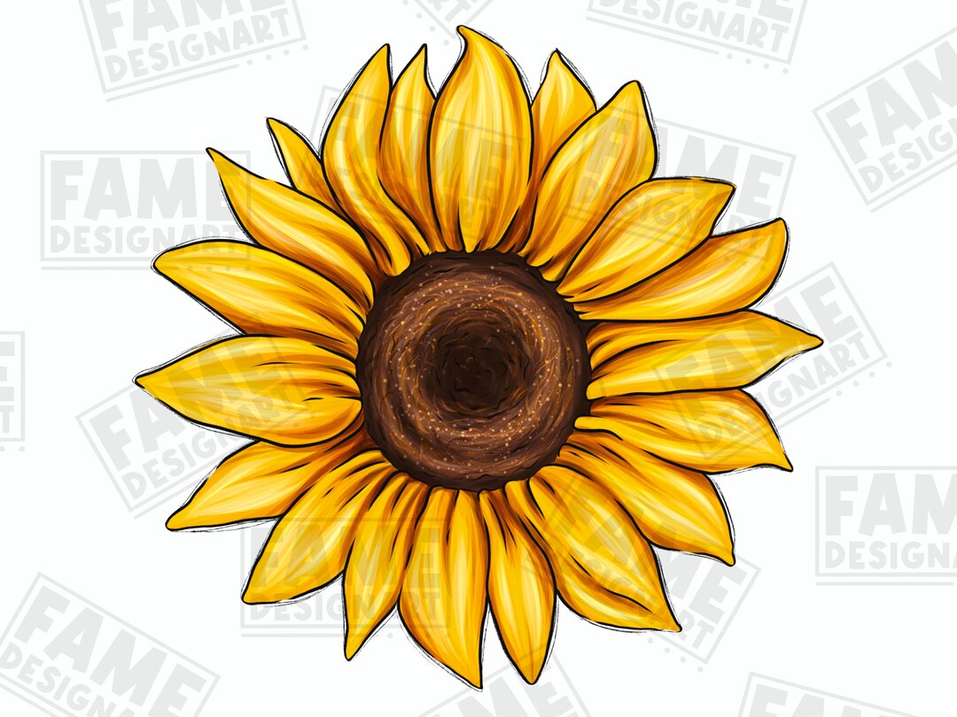 Sunflower Png Sublimation Design Download, Sunflower Png Design, Hand ...