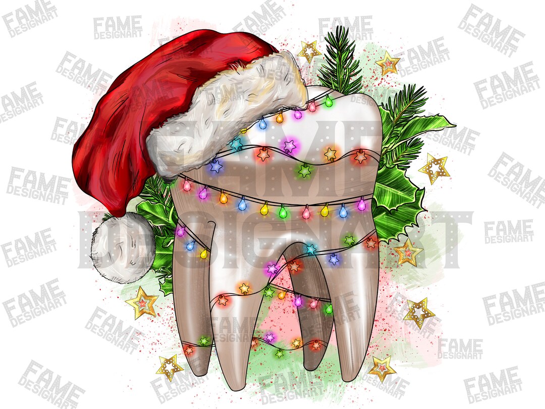 Dental Tooth With Christmas Lights Pngdentist Christmas - Etsy