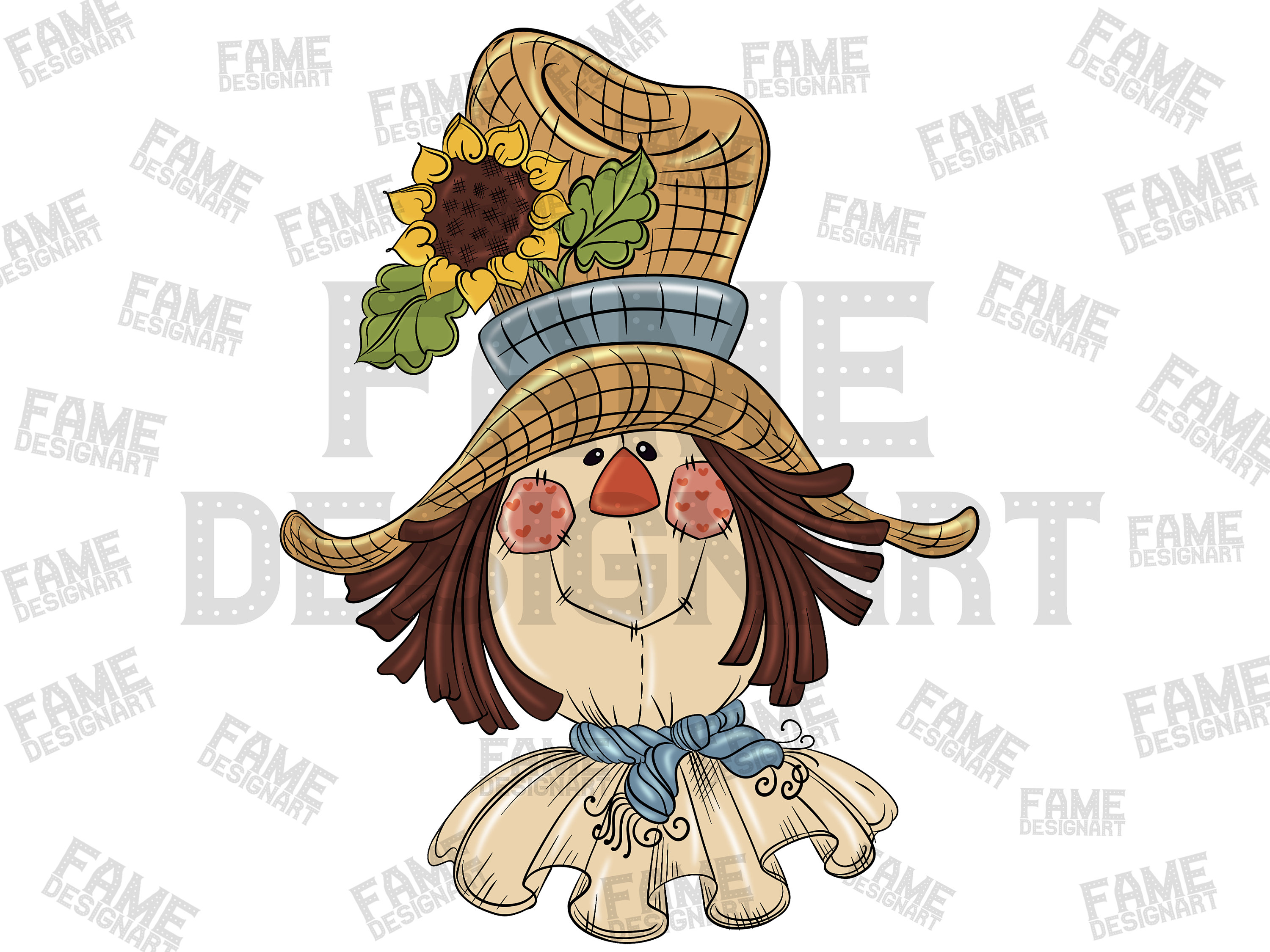 Scarecrow Head Clipart Black And White Cross