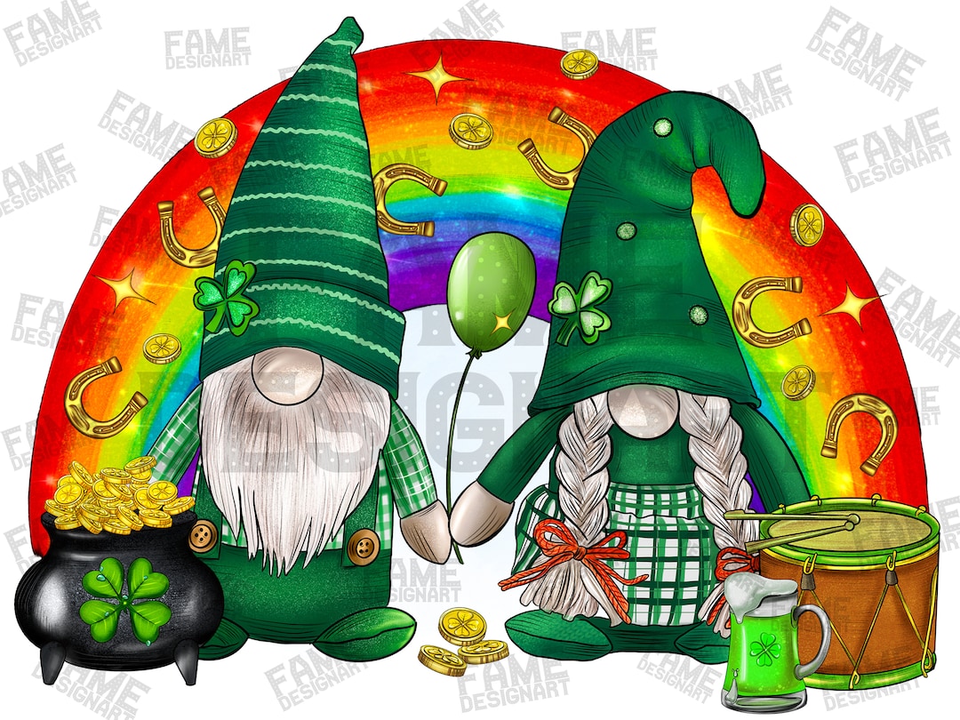 St.patrick's Day Gnomes PNG, Gnomies Png, Horseshoe PNG, St.patrick's ...