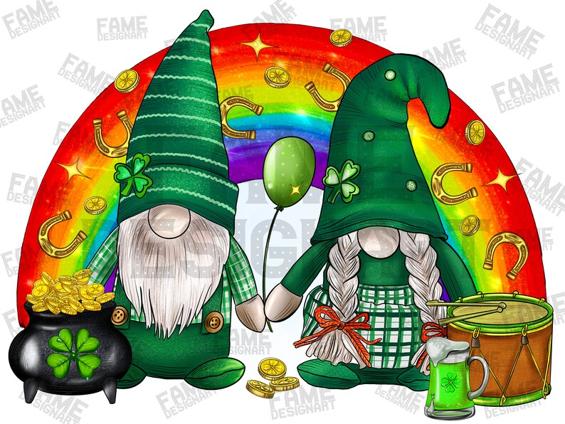 St.patrick's Day Gnomes PNG Gnomies Png Horseshoe PNG - Etsy
