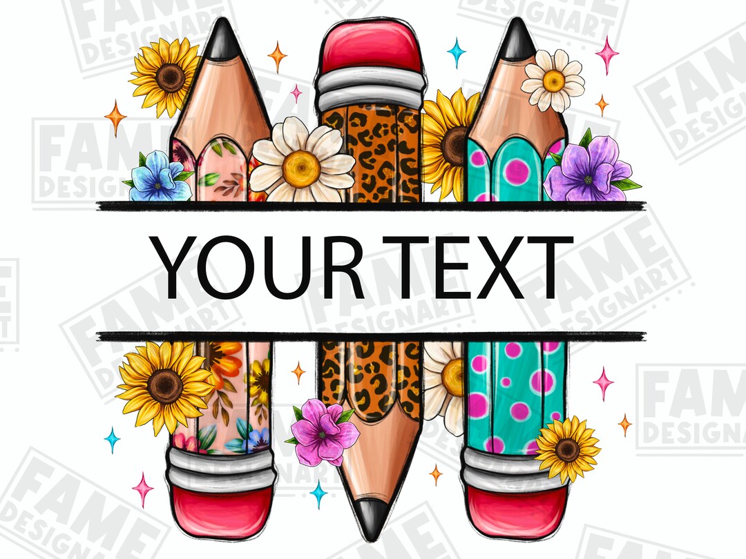 Customize Pencil Name Frame Png Sublimation Design Download, Teacher's ...
