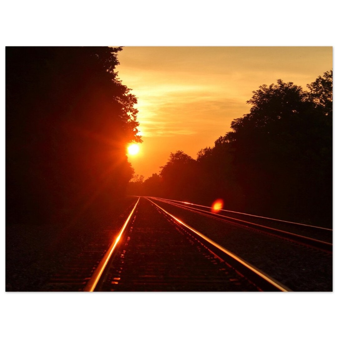 Sunset Along the Rails, - Premium Matte Paper Poster - Etsy