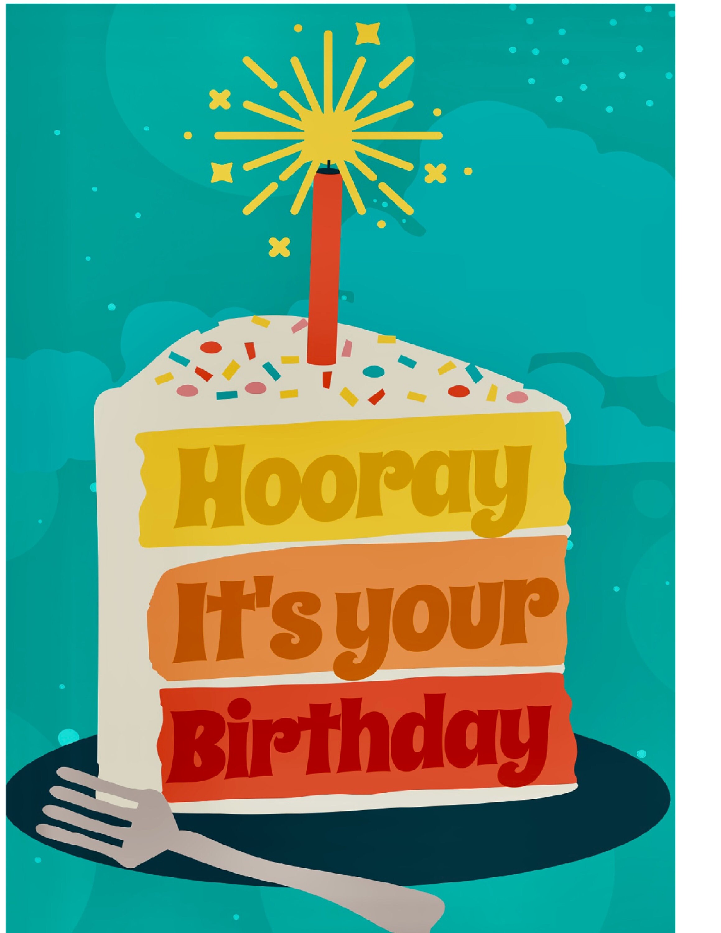 Happy Birthday Card, Hooray Its Your Birthday, Digital Download ...