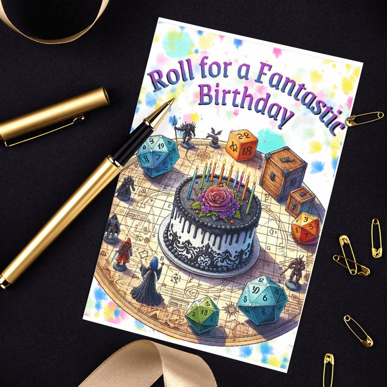 DND Birthday Card, Digital Download, Two Sizes. Blank Inside. Dungeons ...