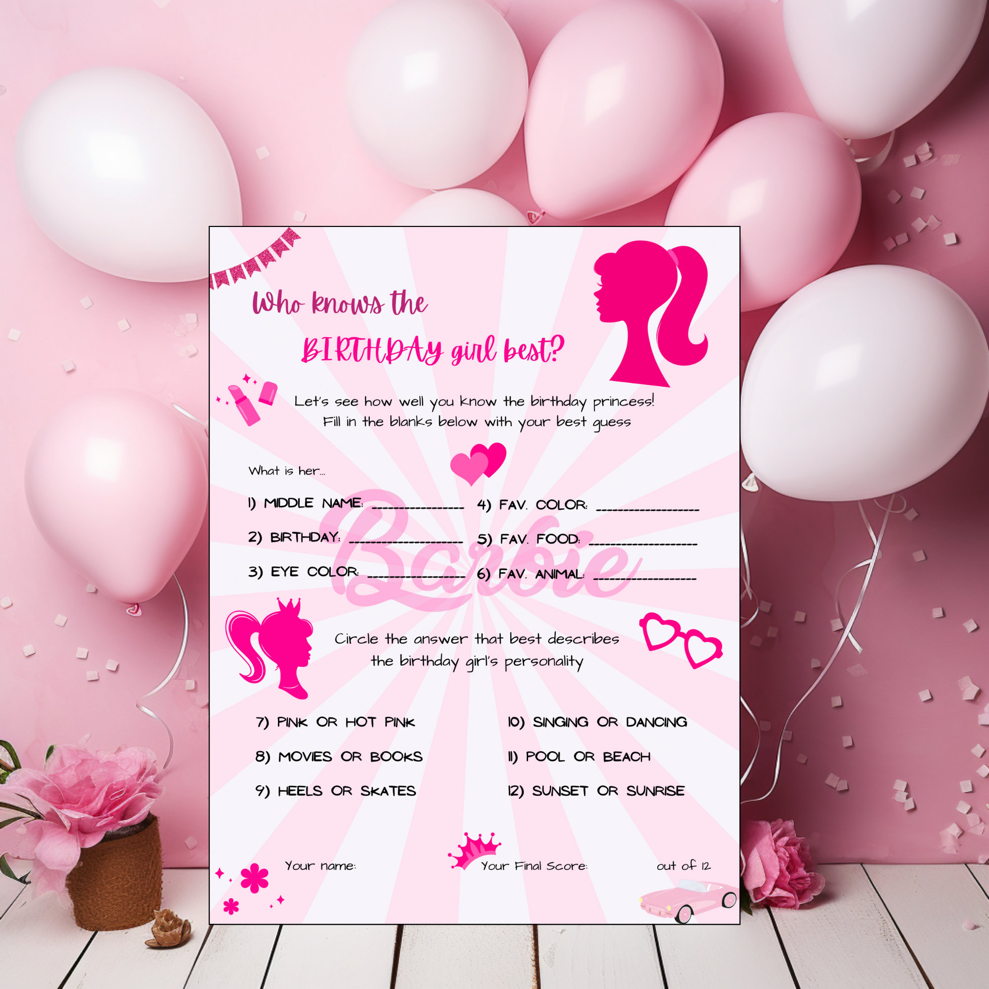 Barbie Birthday Games Etsy Australia