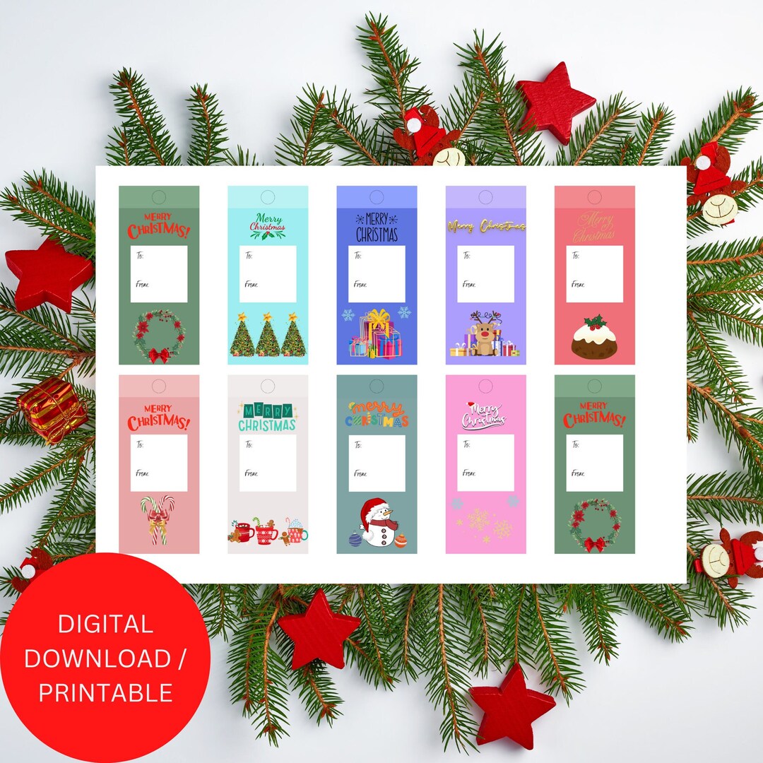 Printable Christmas Gift Tags Bundle, Printable Gift Tags, Digital Gift ...