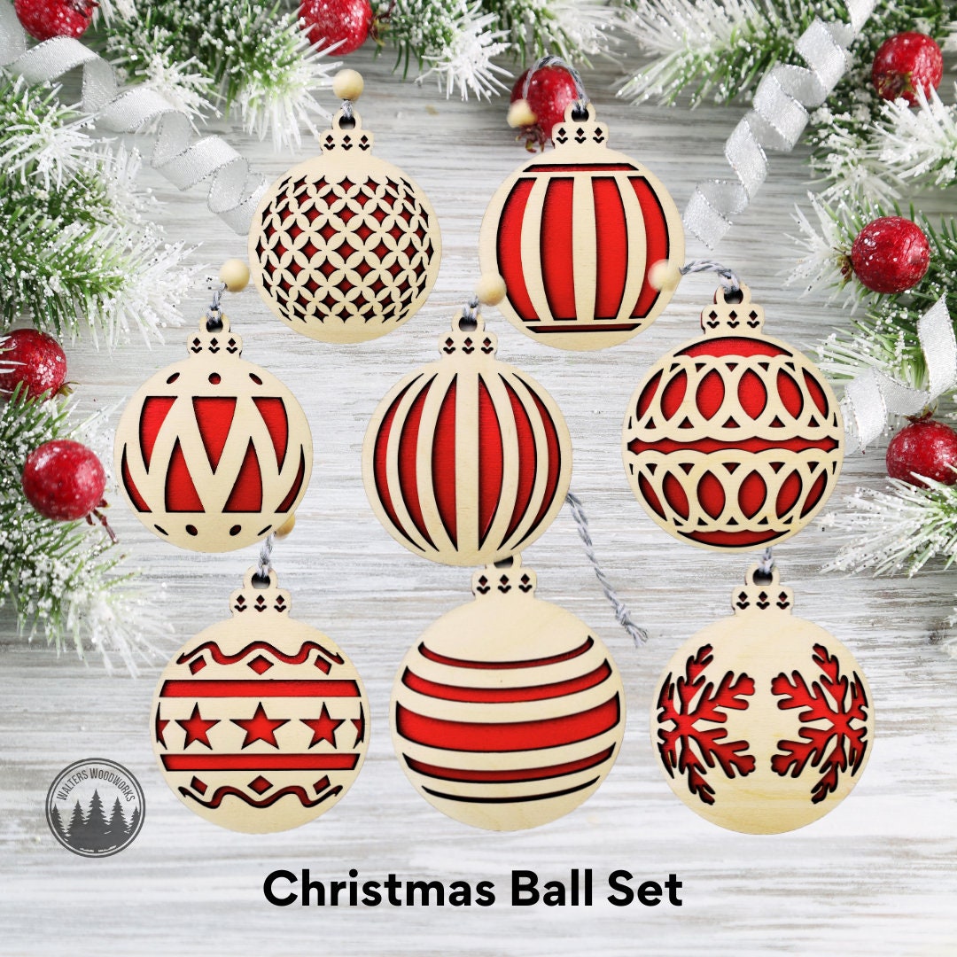 Christmas Ball Ornaments (set of 8) - Etsy