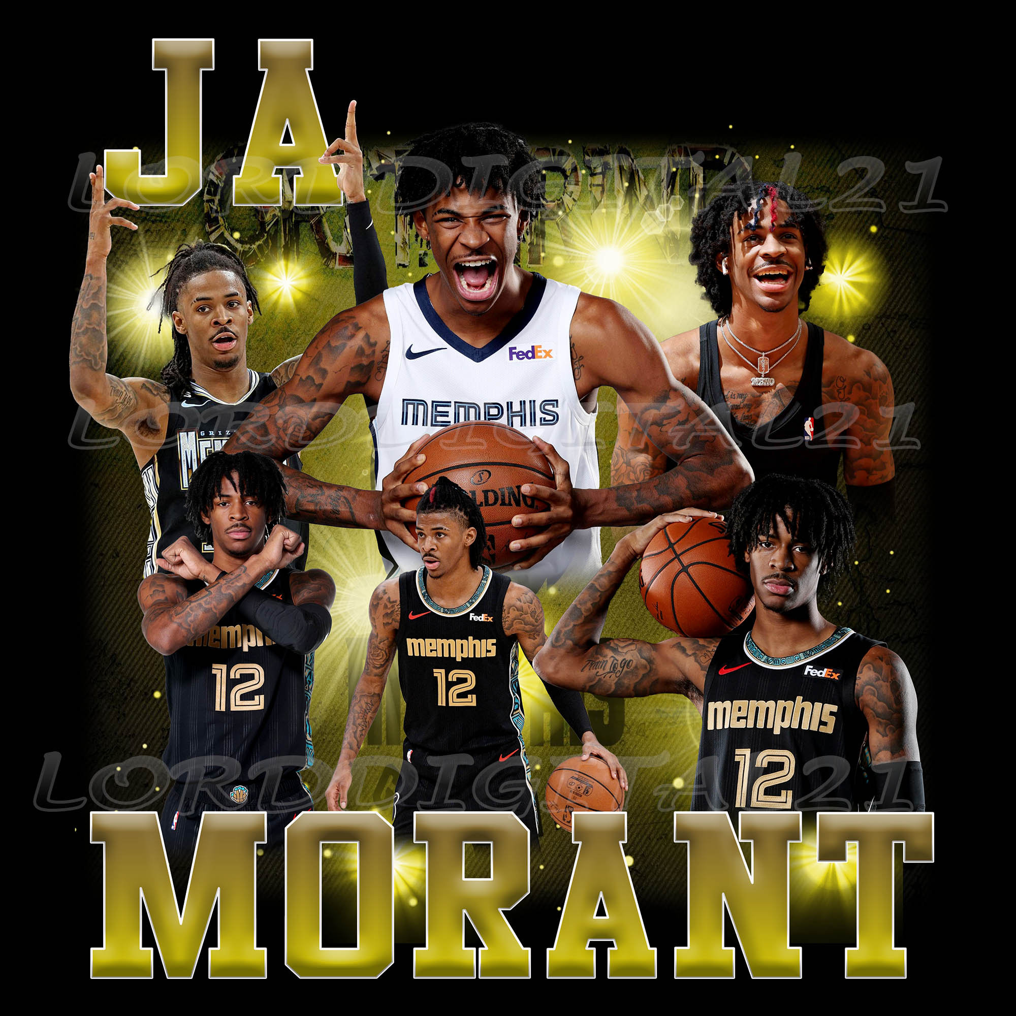 Ja Morant Png Svg, T-shirt Design,300 DPI PNG File Ready to Print ...