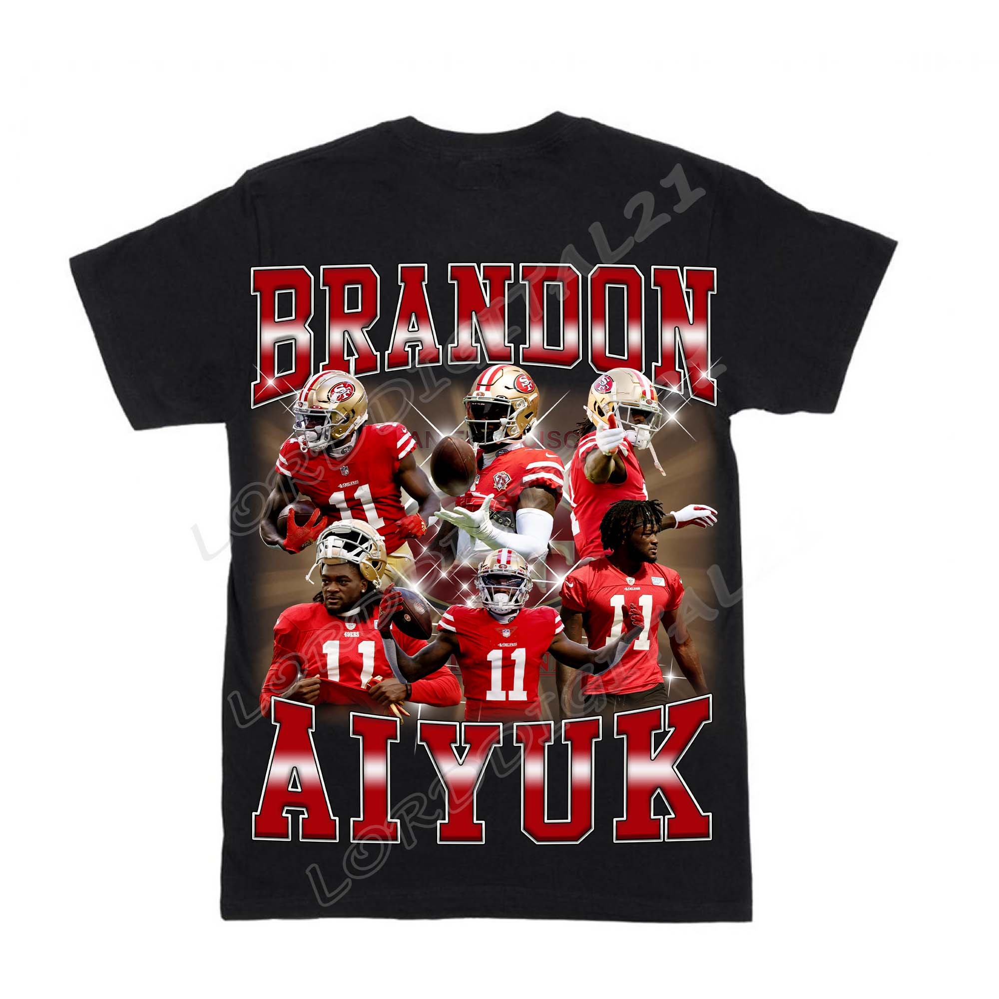 Brandon Aiyuk PNG , American Football T-shirt Design,300 DPI, PNG File ...
