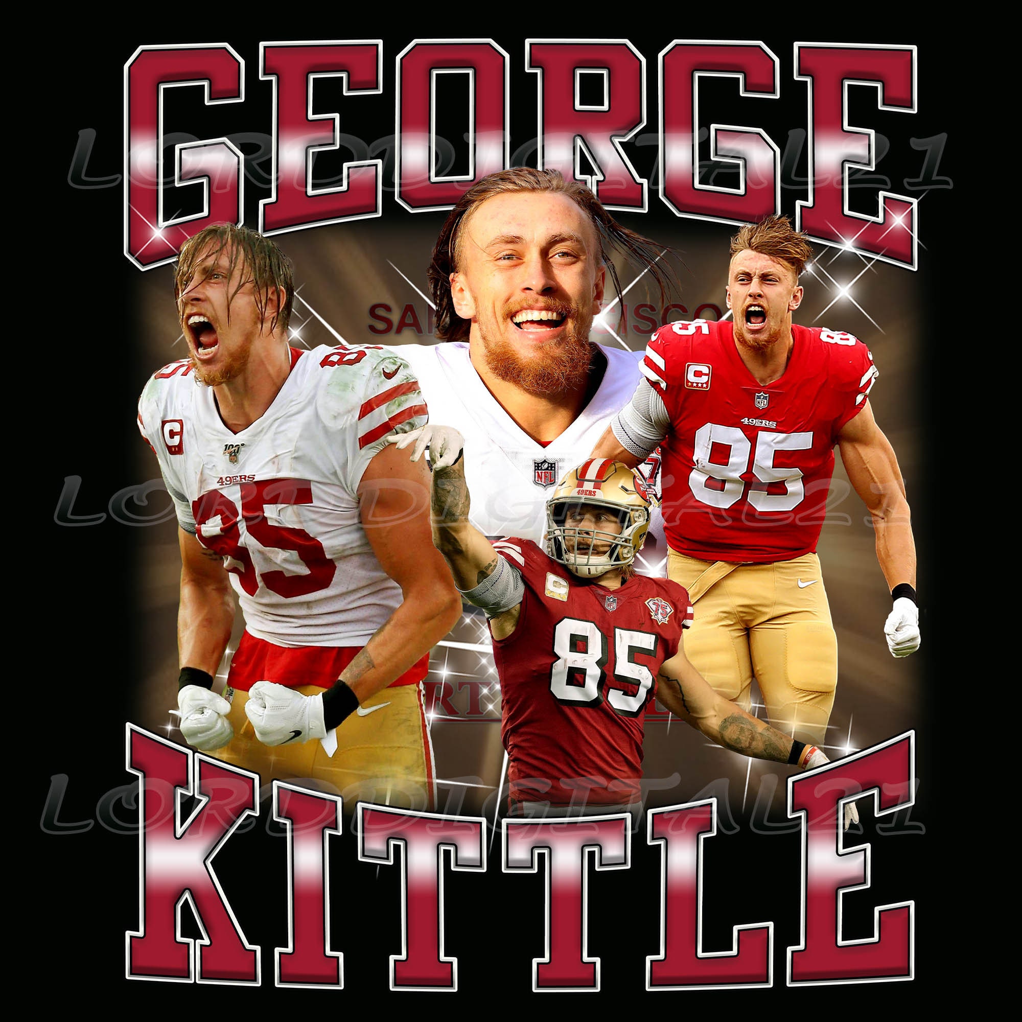 George Kittle PNG , American Football T-shirt Design,300 DPI, PNG File ...