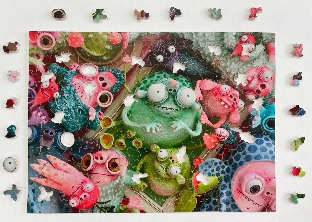 Wooden Puzzle 'monsters', / 325 Pieces, Miranda Mulder, Gift for Adults ...