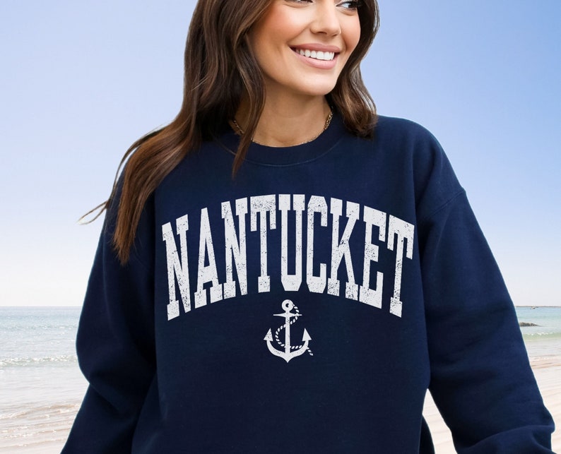Nantucket Preppy Vintage Sweatshirt, Nantucket Souvenir, Beach ...