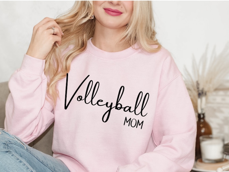 Minimalistic Volleyball Mom Sweatshirt | Volleyball Mama Shirt ...