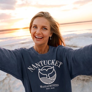 Nantucket Sweatshirt, Comfort Colors Nantucket Crew Neck, Island ...