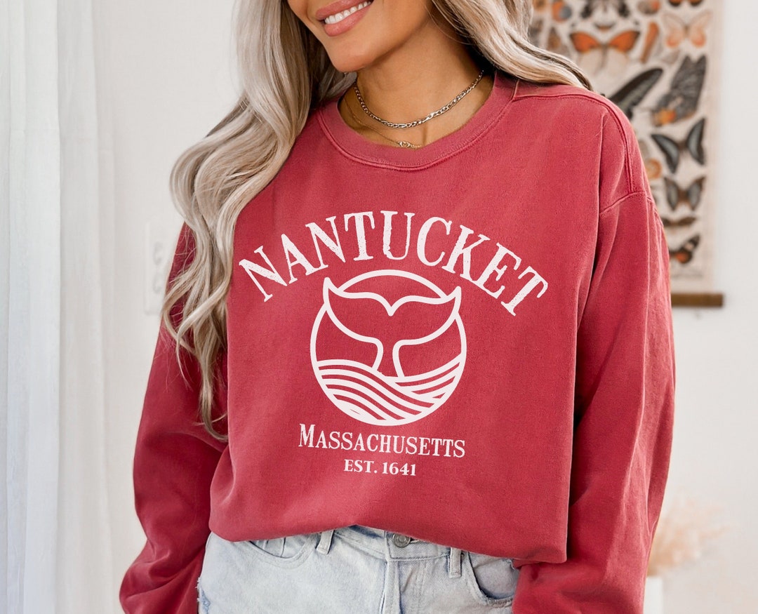 Nantucket Sweatshirt, Comfort Colors Nantucket Crew Neck, Island ...
