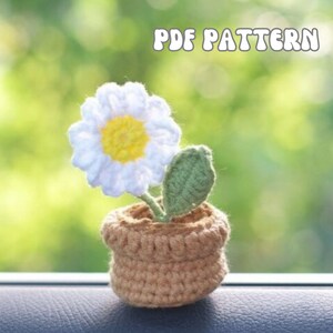 Crochet Daisy in a Pot PATTERN | PDF Amigurumi Crochet Toy Flower ...