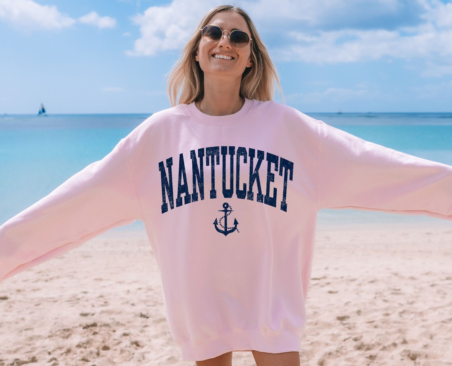 Nantucket Preppy Vintage Sweatshirt, Nantucket Souvenir, Beach ...
