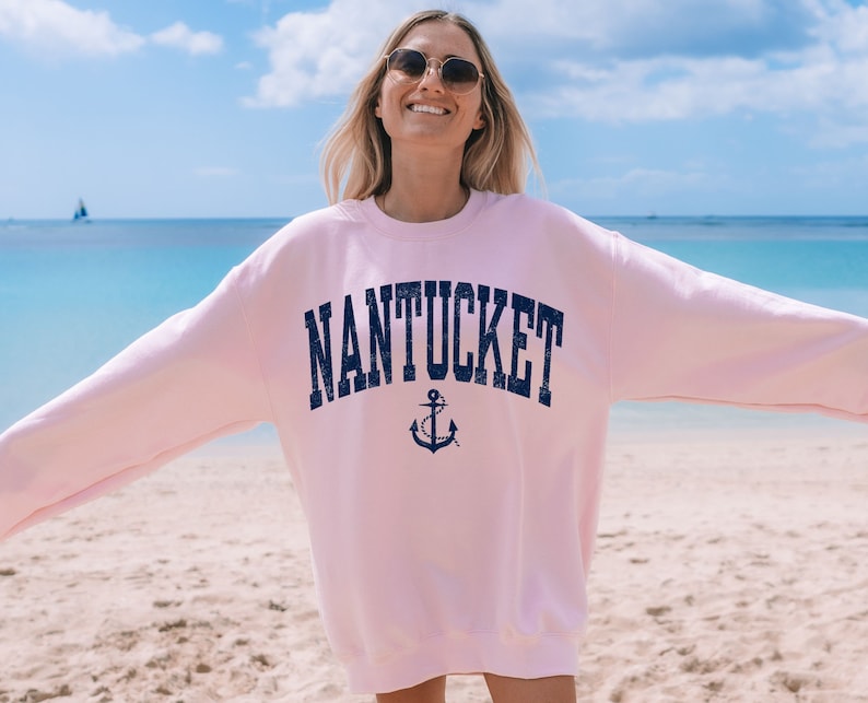 Nantucket Preppy Vintage Sweatshirt, Nantucket Souvenir, Beach ...