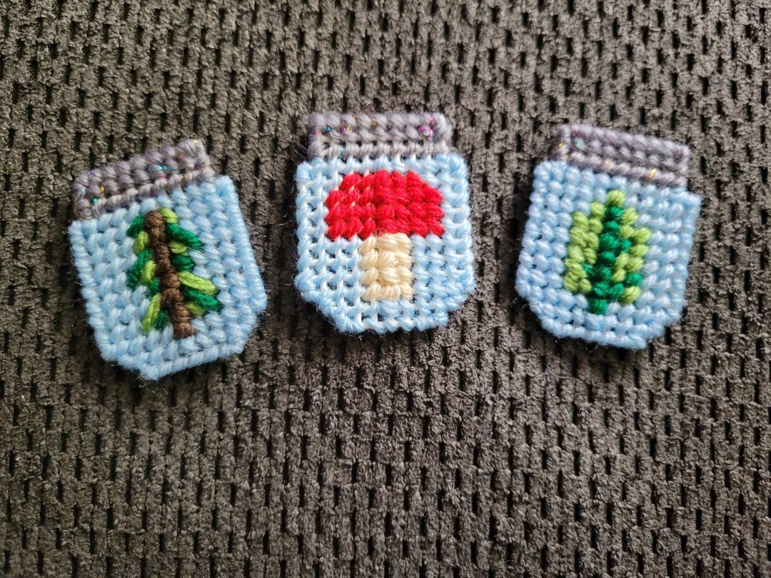 Mason Jar Magnet Set - Nature Set - Plastic Canvas - Needlepoint - Etsy