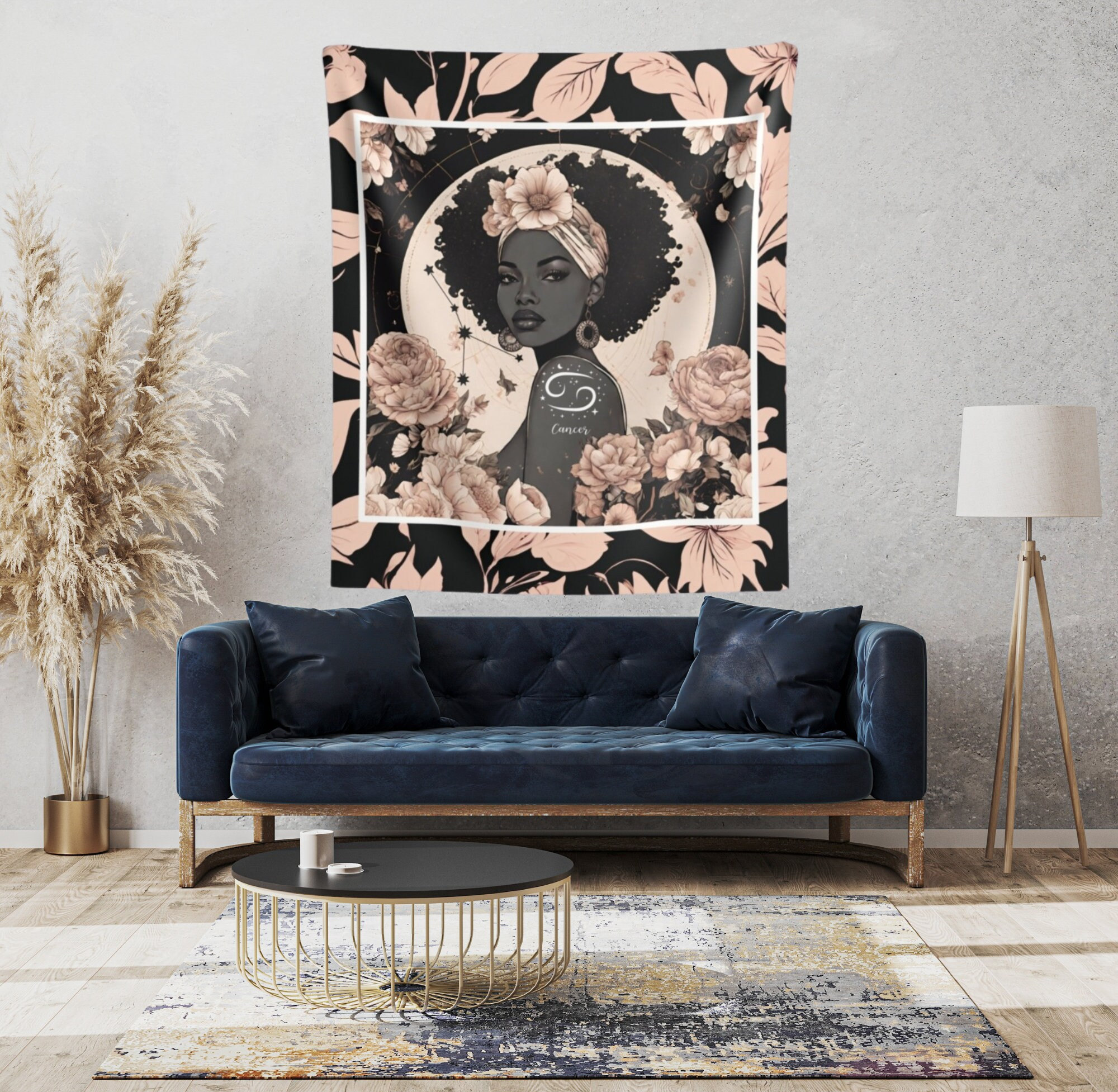 Infuse Your Space With Cosmic Energy: Boho Cancer Zodiac Ebony Goddess ...