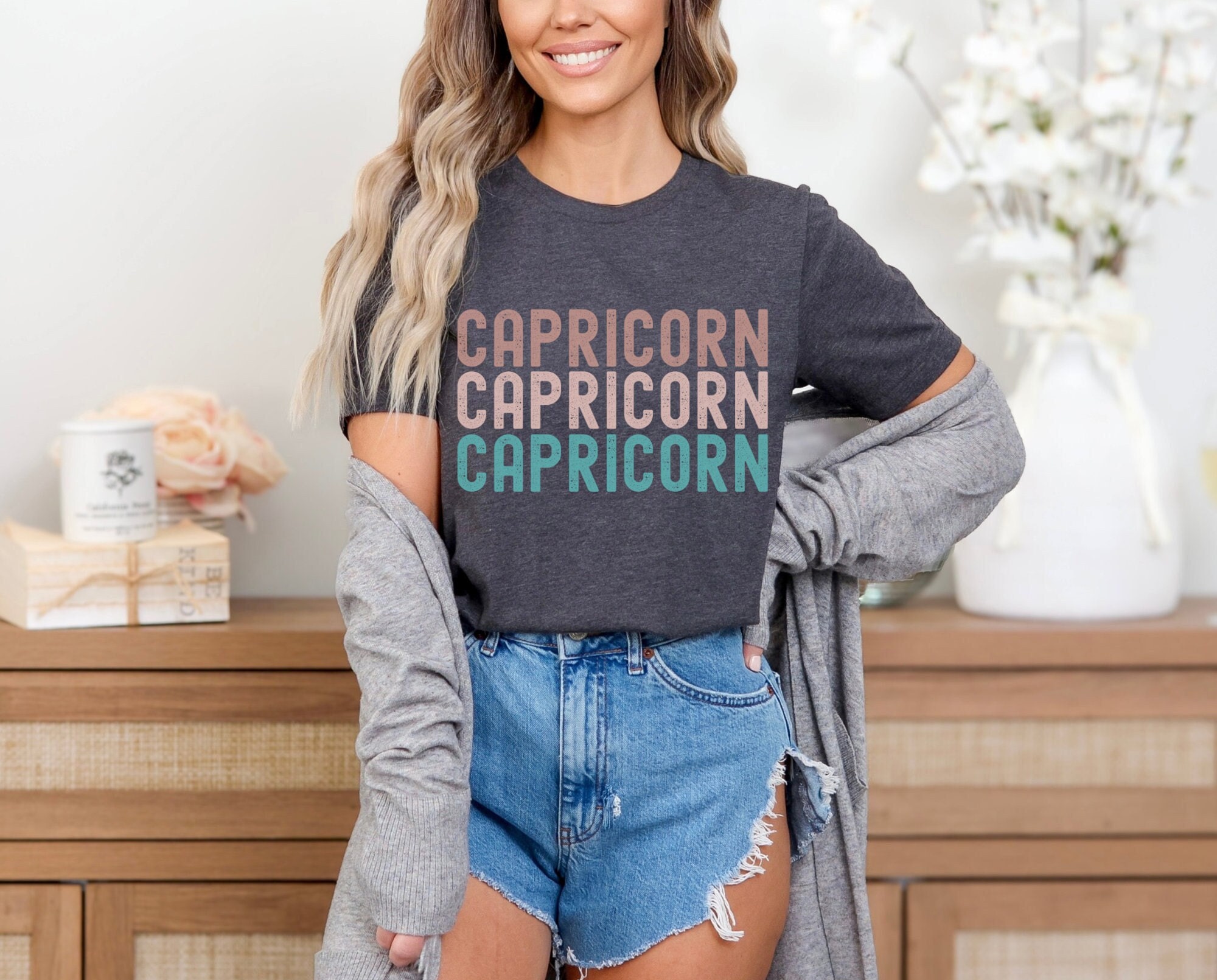 Retro Capricorn Zodiac T-shirt Stylish Minimalist Clothing for the ...