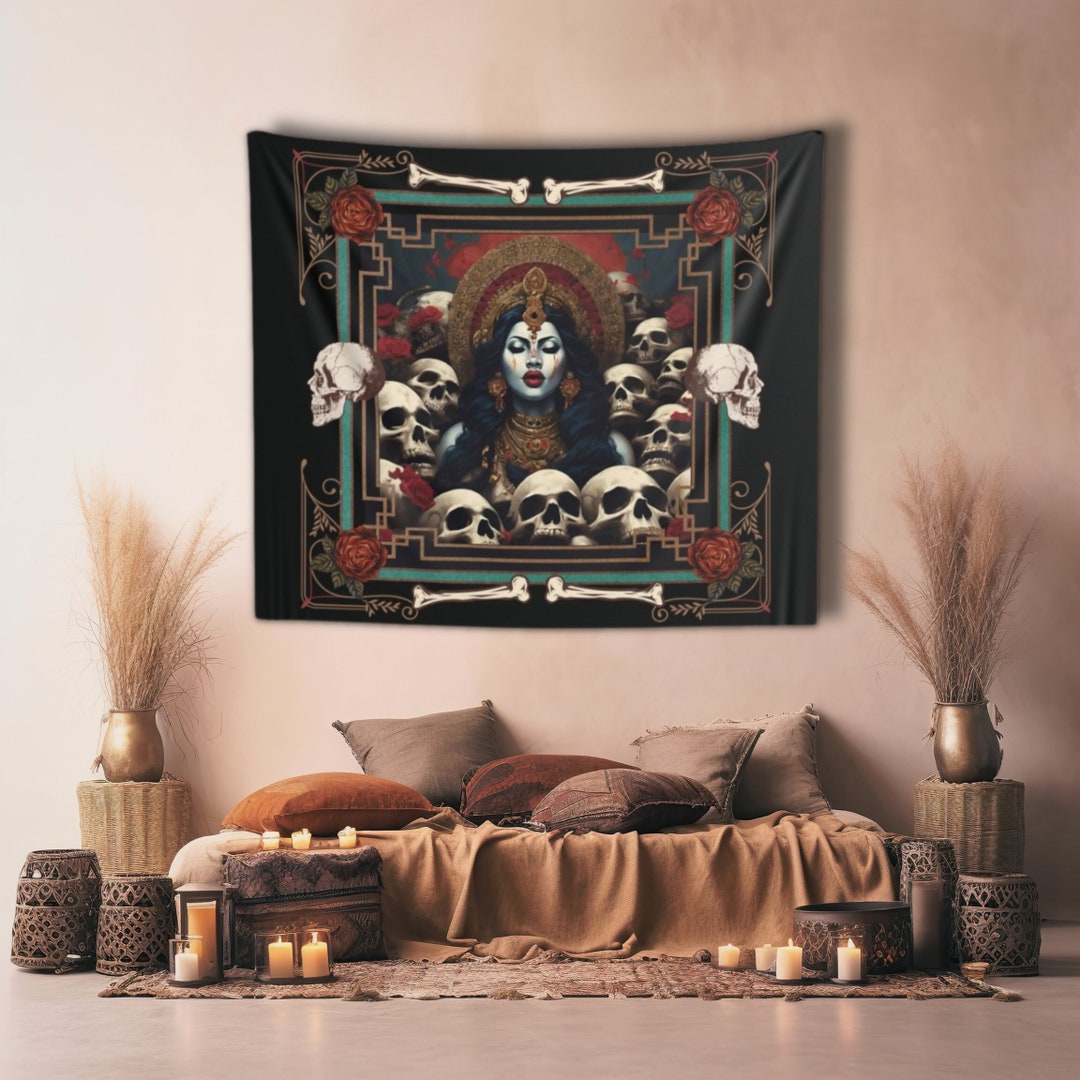 Goddess Kali Ma Skull Wall Tapestries, Goddess Wall Art, Ma Kali Wall ...