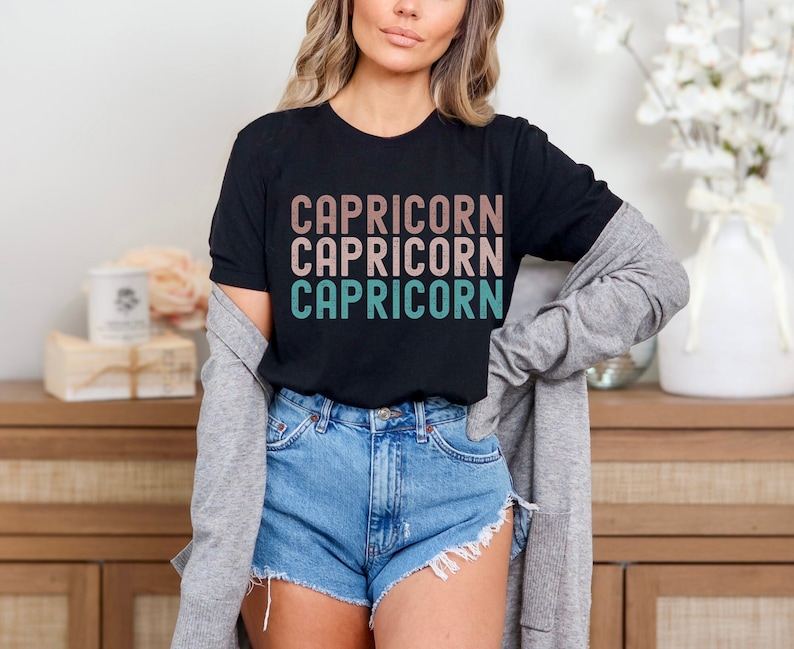 Retro Capricorn Zodiac T-shirt Stylish Minimalist Clothing for the ...