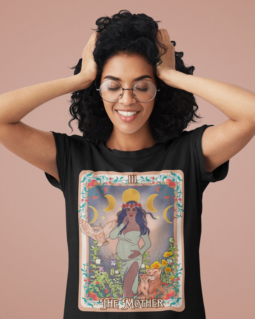 Botanical Tarot Card the Mother T-shirt, Tarot Card Shirt for Moms and ...