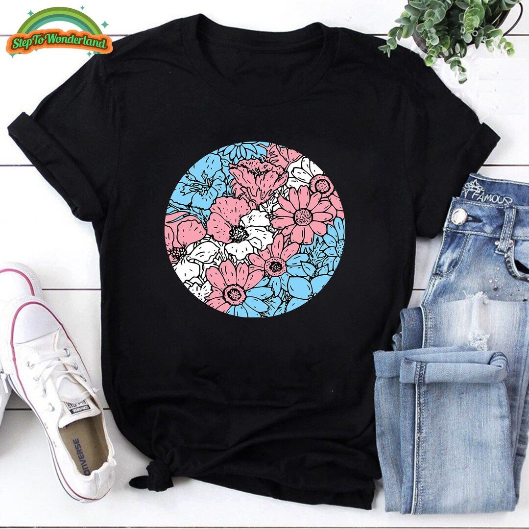 Trans Flowers Lgbtq Pride Month Camiseta unisex, Flower LGBTQ Shirt ...