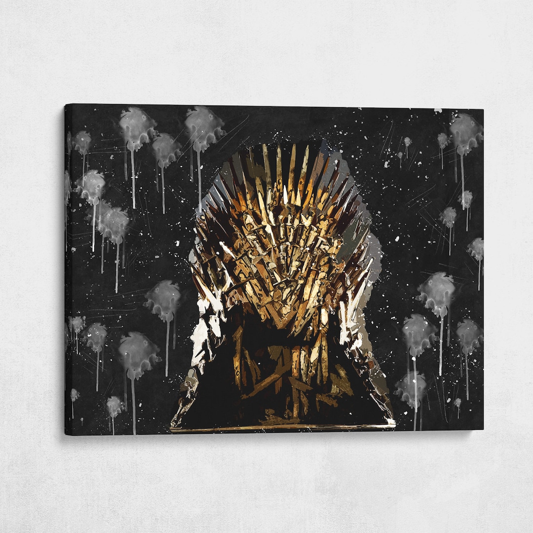 13th Brand Art the Iron Throne Artwork, 1.5 Inch Thick Gallery Canvas ...