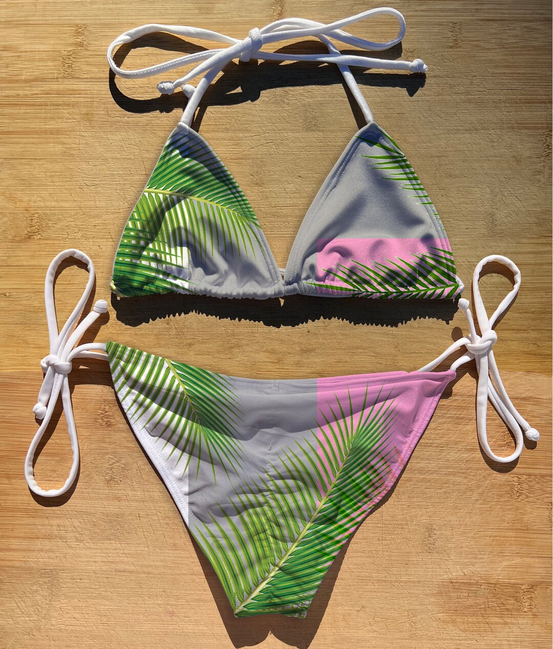 Swimwear Scrunch Butt Tie & Triangle Top Bikini Set Ocean Drive Thong ...