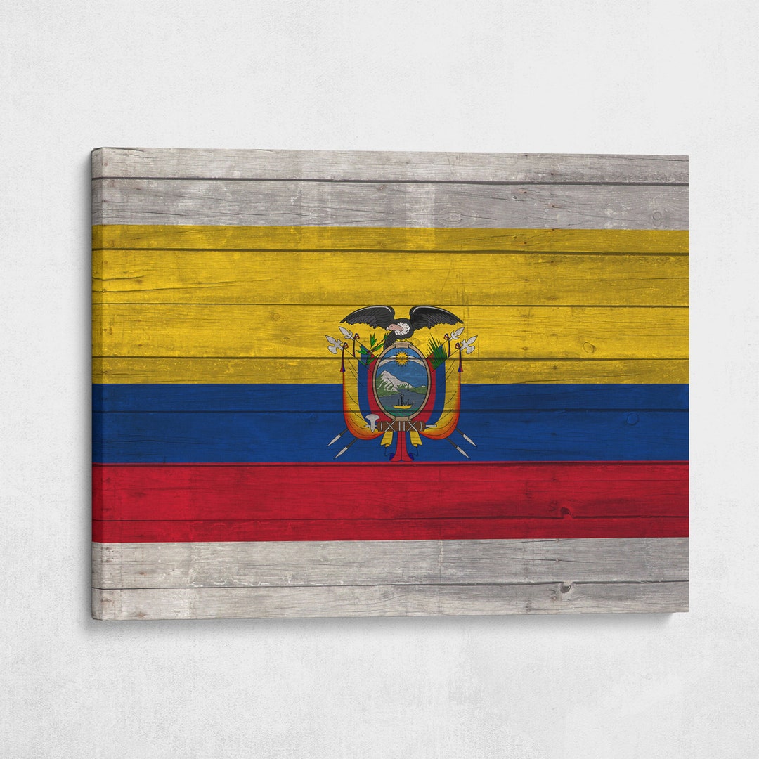 13th Brand Art | Wood Ecuador Nation Flag, 1.5 Inch Thick Gallery ...