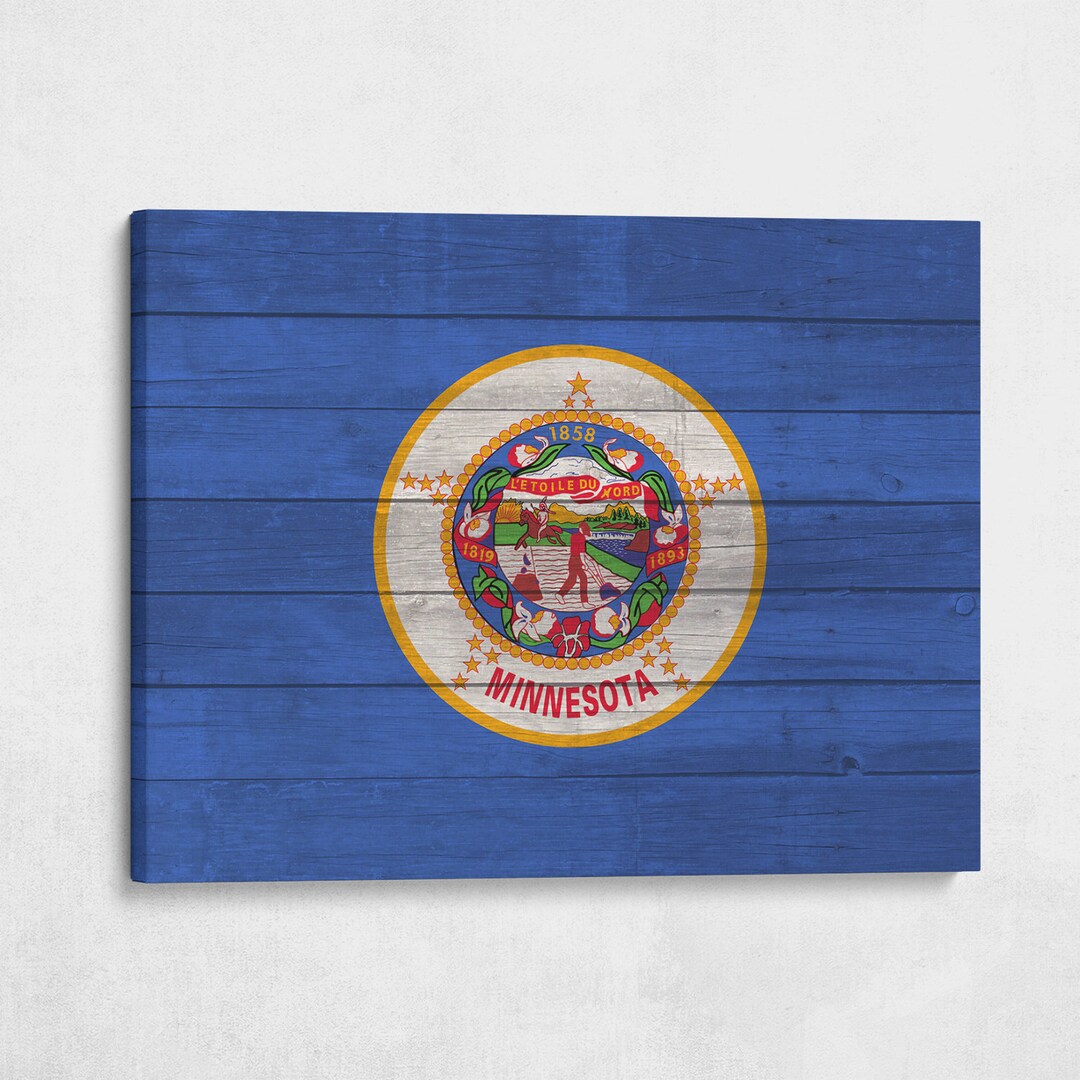 13th Brand Art | Wood Minnesota State Flag, 1.5 Inch Thick Gallery ...