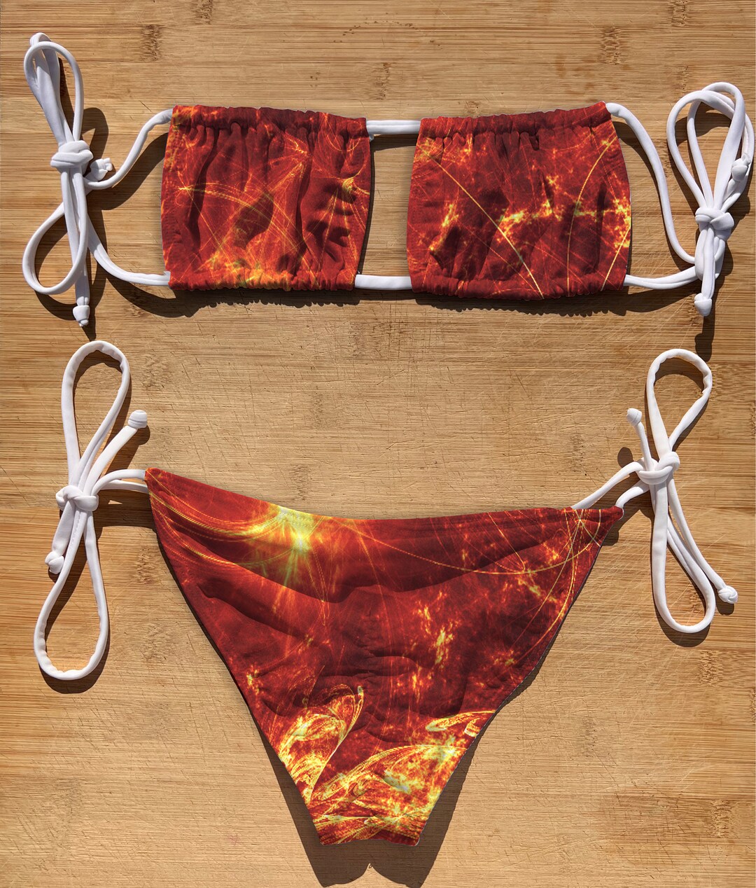 Swimwear Scrunch Butt Tie Side & Square Top Bikini Set Explosive Thong ...