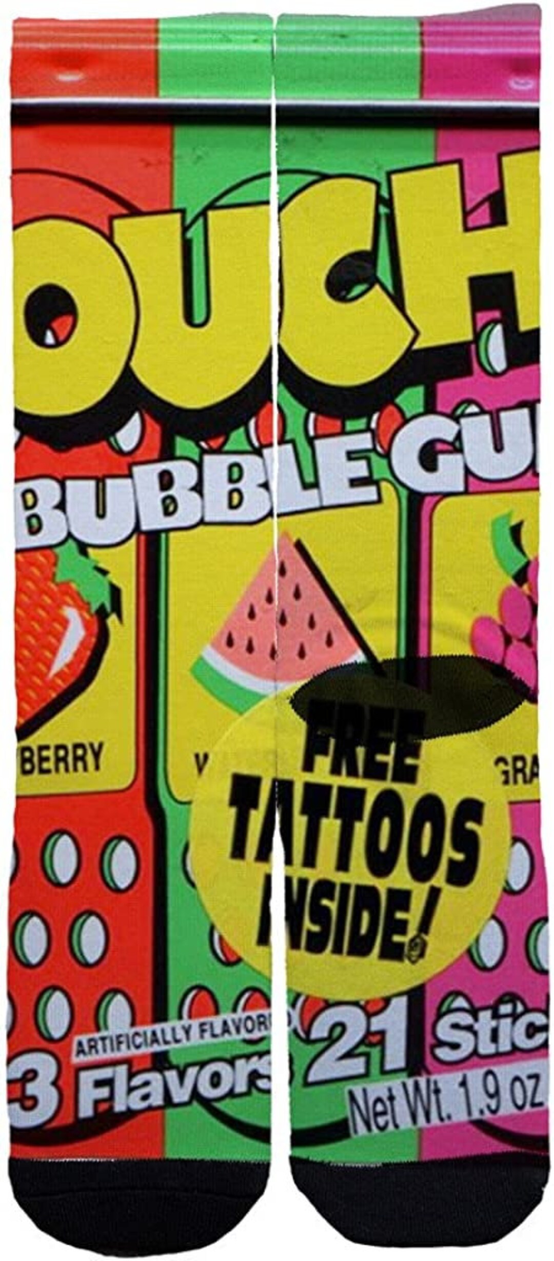 13th Brand | Ouch Bubble Gum Crew Socks | One Size 6-12 Elite Candy ...