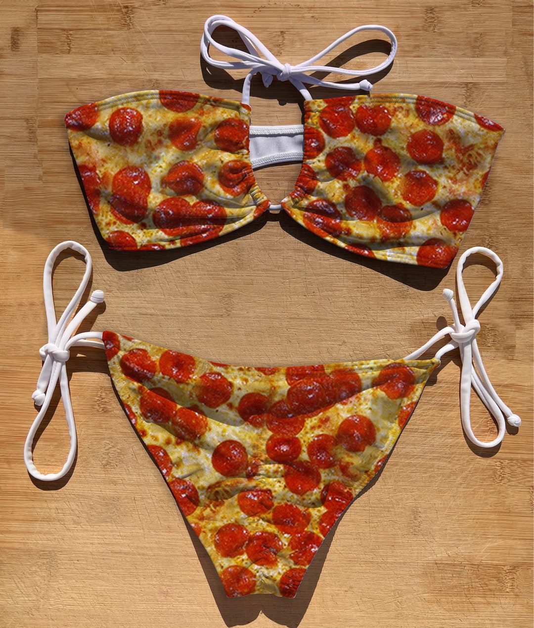 Swimwear Scrunch Butt Tie Side & Bandeau Halter Tie Bikini Set ...