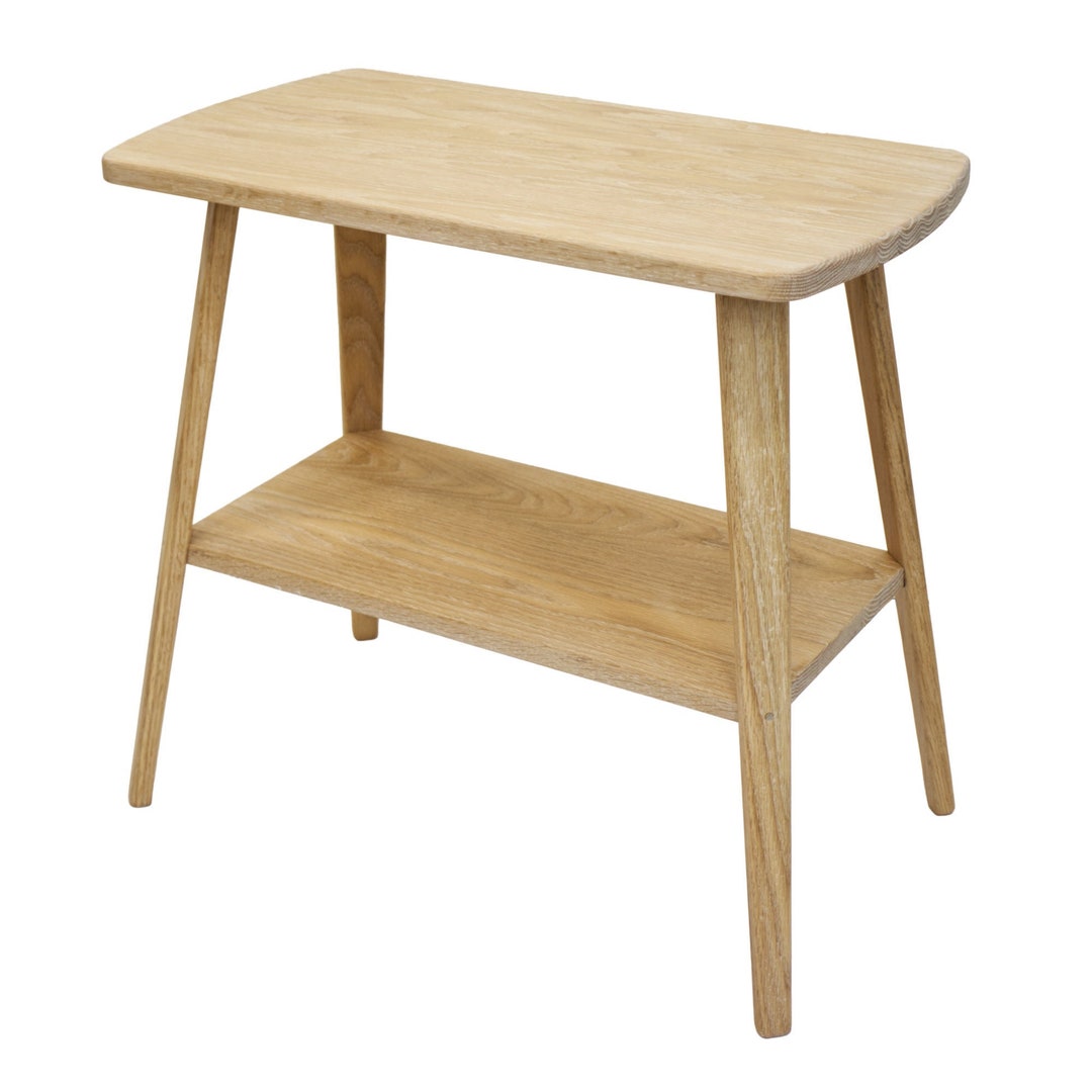 Solid Oak End Table Mid-century Modern Pure Oak With Hardwax - Etsy