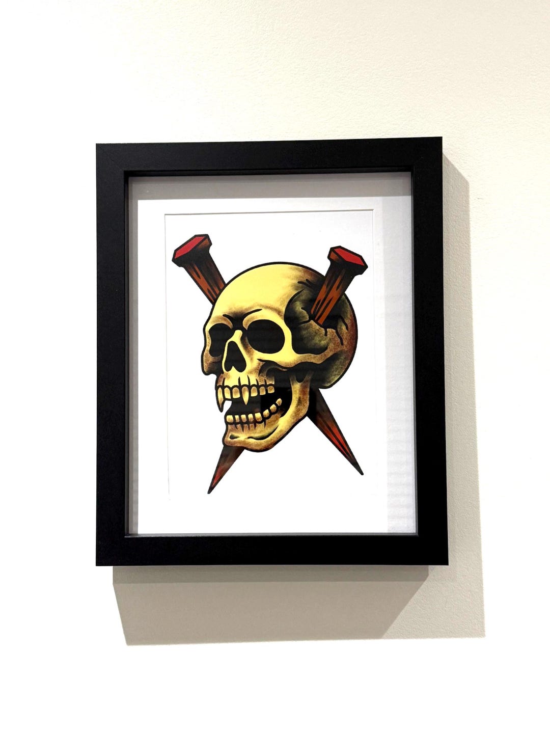 Skull and Stakes Art Print – A4 & A5 American Traditional Tattoo Style ...