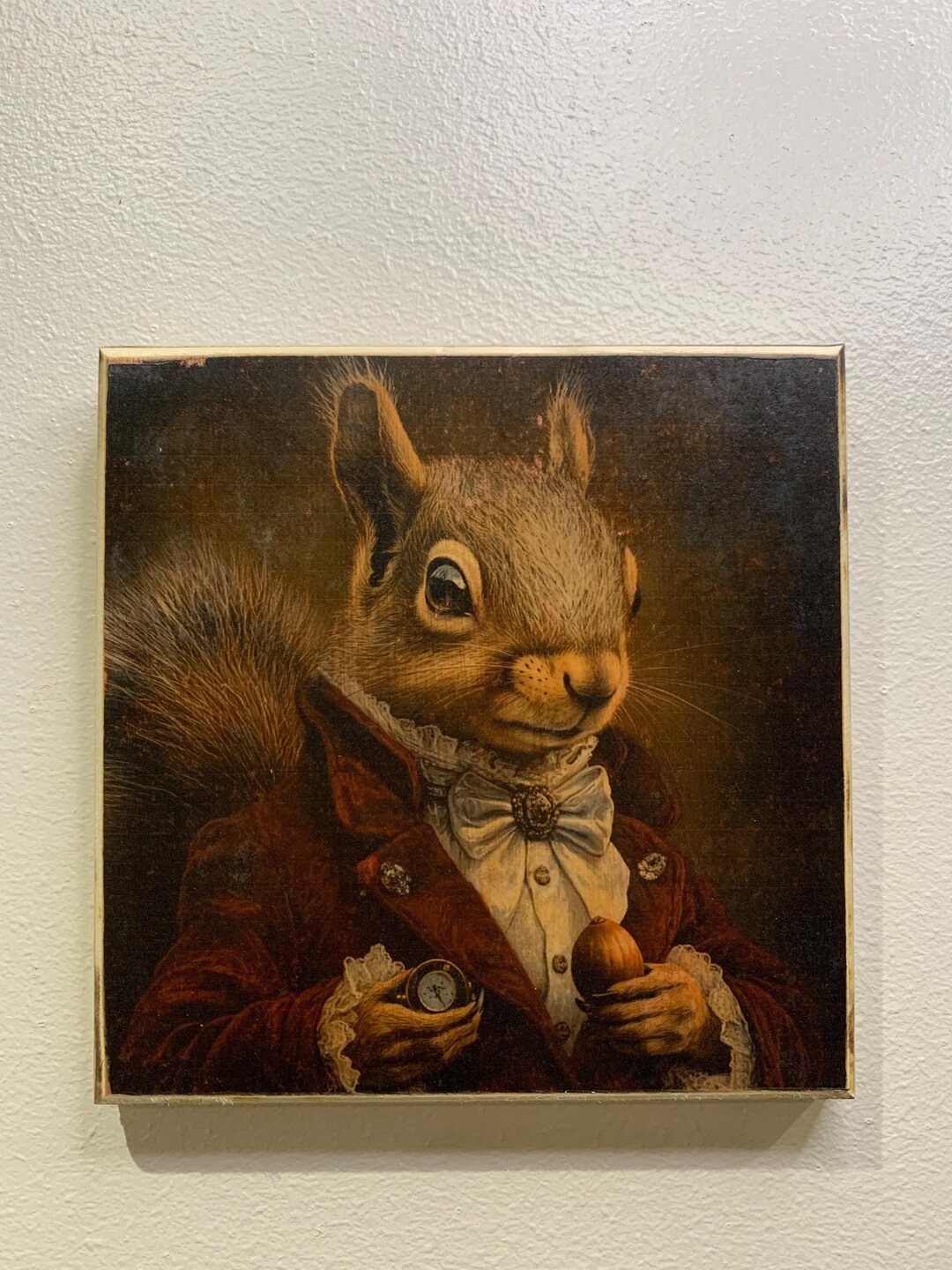 Mr.squirrel Victorian Portrait Wood Wall Art - Vintage Style Animal ...