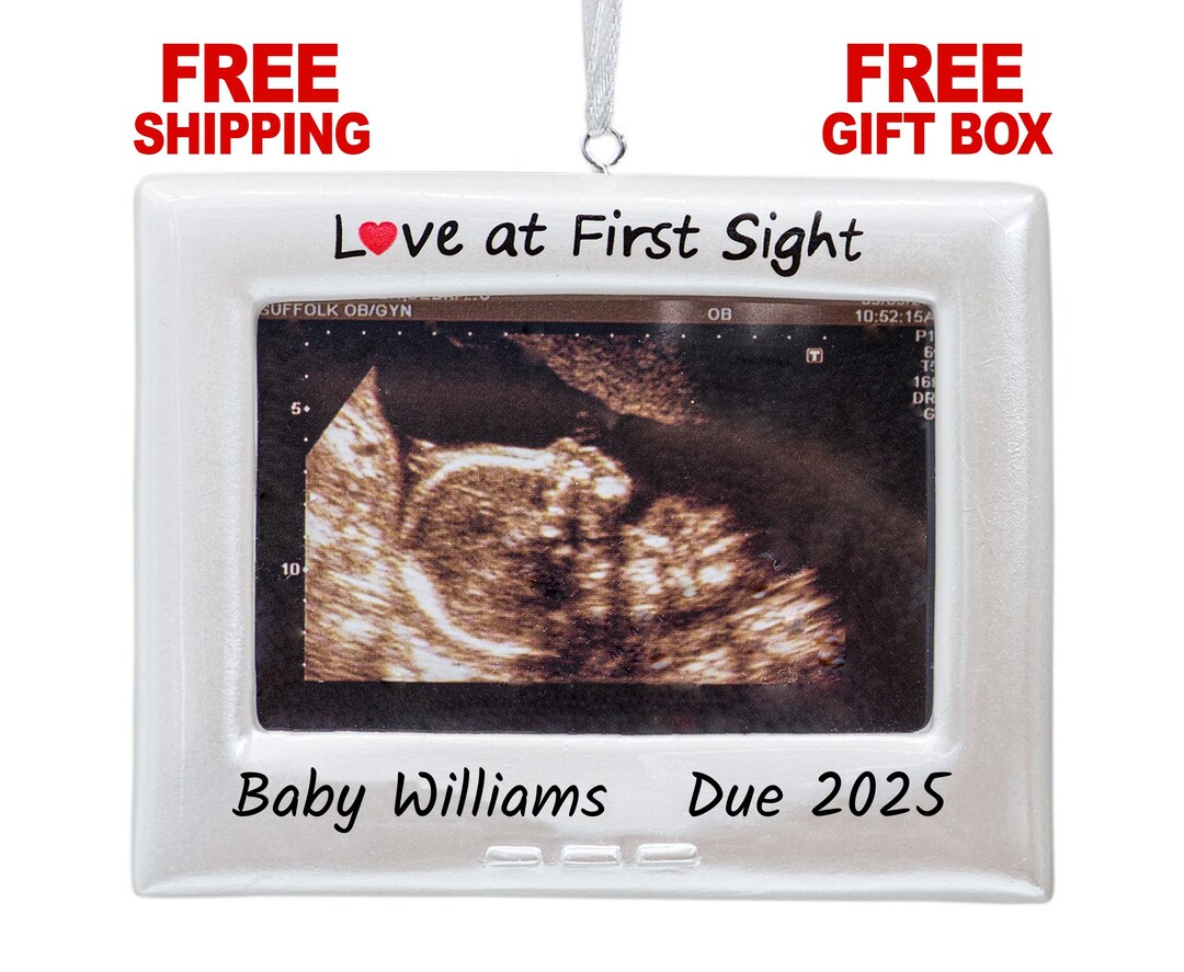 Personalized Ultrasound / Sonogram Ornament, Pregnant Christmas ...